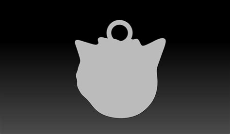 Stl File Pokemon Gengar Head Keychain Easy Print No Supports 🐉・model