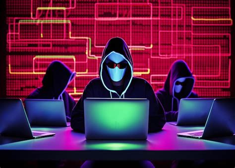Premium Photo Modernized Hacker With Hoodie Concept Of Hacker Group Organization Or Association
