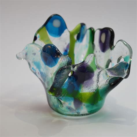 Organic Fused Glass Tea Light Holder Amanda Pullin