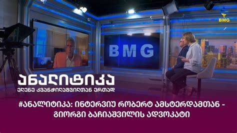 ანალიტიკა ინტერვიუ რობერტ ამსტერდამთან გიორგი ბაჩიაშვილის ადვოკატი
