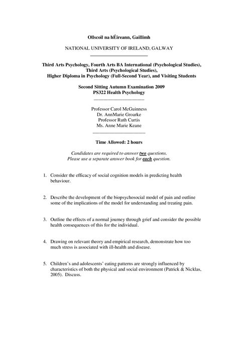 Health And Disease Health Psychology Exam Docsity