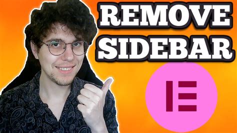 How To Remove Sidebar In Elementor Youtube