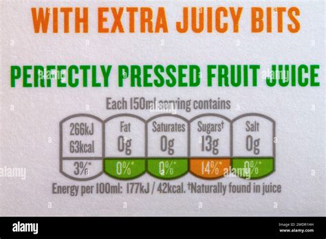 Nutritional Information Traffic Lights System Labelling Colour Coded