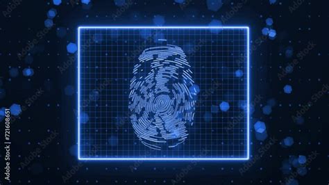 Vidéo Stock Biometrical Finger Print Scanner Animation Biometric