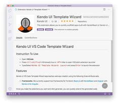 An Image Of A Web Page With The Name Kendo U V S Code Template Wizard