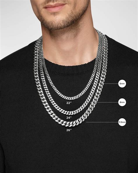 David Yurman 8mm Mens Curb Chain Necklace In Silver Neiman Marcus