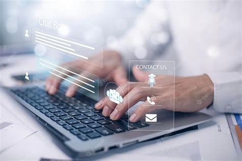 Premium Photo Man Using Laptop And Touch Bar Chat Bot Chat With Ai