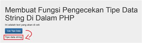 membuat fungsi pengecekan tipe data string di dalam php