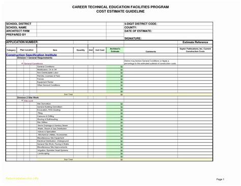 Construction Cost Estimate Vs Actual Spreadsheet Intended For Detailed Construction Cost