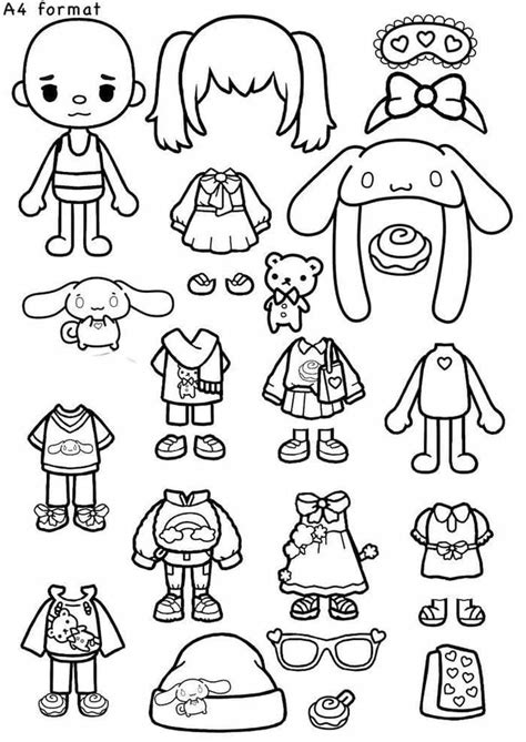 99 Tranh Tô Màu Búp Bê Giấy Chibi Cute Dễ Thương