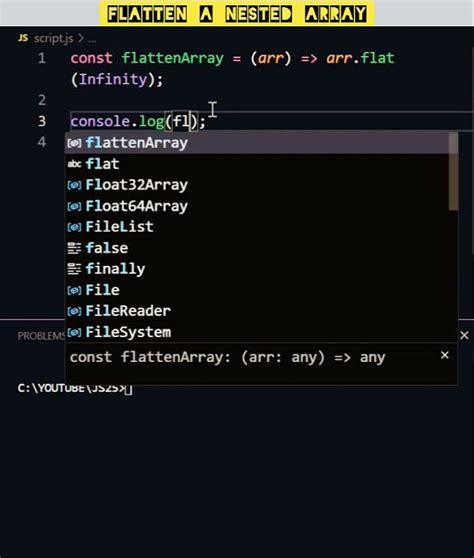 Javascript Trick Flatten A Nested Array In Seconds Coding Shorts