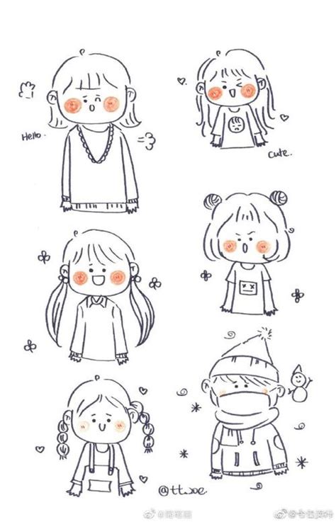 100种可爱简笔画人物 简笔画图片大全 普车都