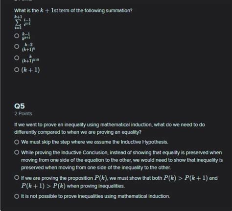 Solved What Is The K 1st Term Of The Following Summation