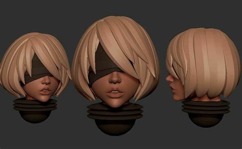 Stl File 2b And Bayonetta Space Nuns Heads 3d Print Model 🛰・model To