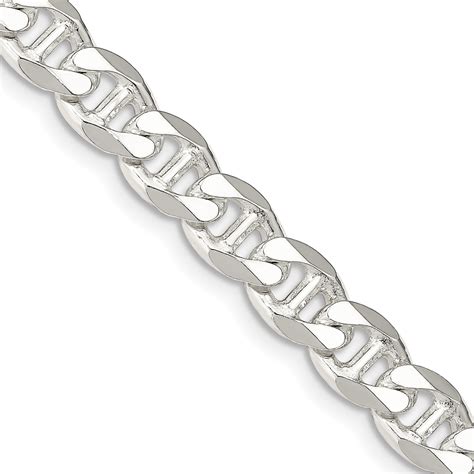 24 Inch Sterling Silver 825mm Dc Flat Anchor Curb Chain Necklace