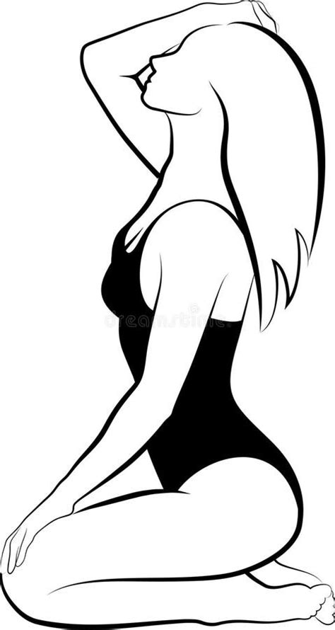 Woman Stock Vector Illustration Of Monochrome Exercise 305383192