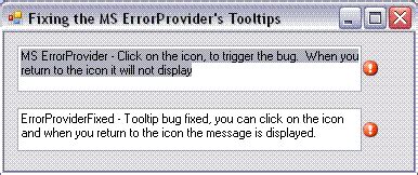 ErrorProvider Fix For Disappearing ToolTip CodeProject