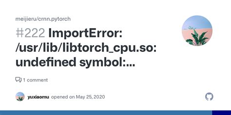 Importerror Usrliblibtorchcpuso Undefined Symbol