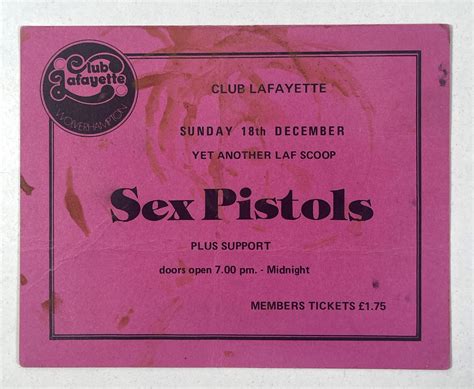 Lot 107 The Sex Pistols Original Club Lafayette
