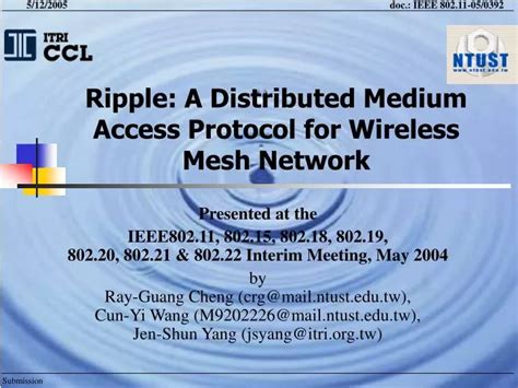 ppt ripple a distributed medium access protocol for wireless mesh
