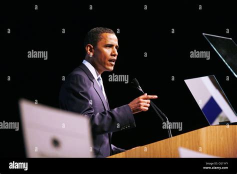 Senator Barack Obama Makes His Speech During Day Two Of The California