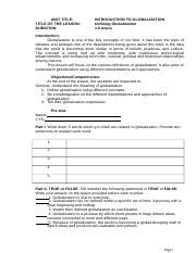 Defining Globalization Lesson 1 Unit 1 Docx UNIT TITLE TITLE OF THE LESSON DURATION