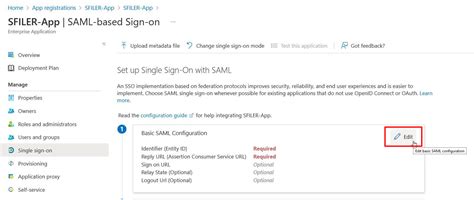 Saml Configuration With Azure Ad S Filer Portal