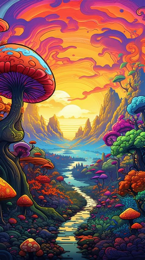 Psychedelic Nature Art Wallpaper