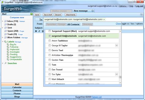 SurgeWeb Contacts