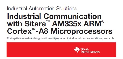 Industrial Communication With Sitara AM335x ARM Cortex A8 Microprocessors Guide Electronic