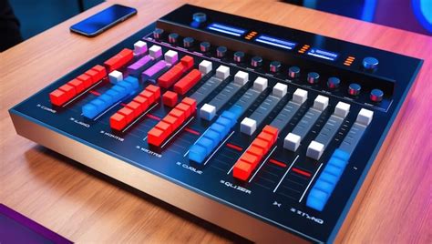 A Vibrant Audio Mixer With Colorful Controls Representing Music
