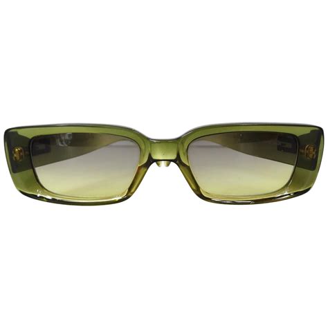 2000s Gucci Green Rectangular Sunglasses At 1stdibs Vintage Green