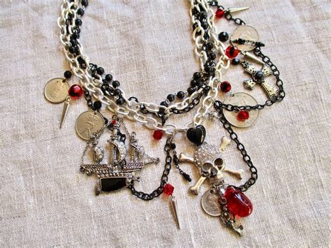 Black Sea Siren Pirate Choker Necklace Vintage Assemblage Etsy