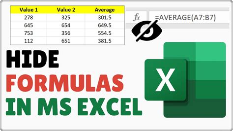 How To Hide Formulas In Excel YouTube