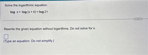 Solved Solve The Logarithmic Chegg