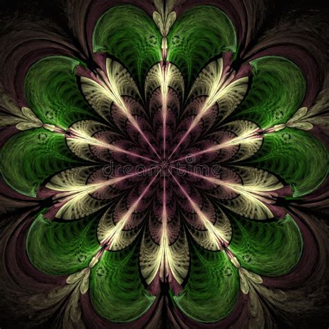 3d Pentagonal Floral Fractal Pattern Stock Illustration Illustration