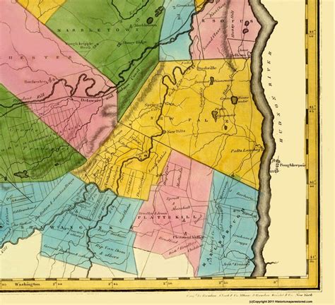Historic County Map Ulster County New York Burr 1829 2519 X 23