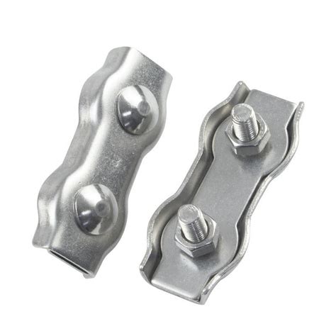 12pcs Wire Rope Clamps Stainless Steel Double Plate Cable Clamps Secure Wire Rope Connectors For