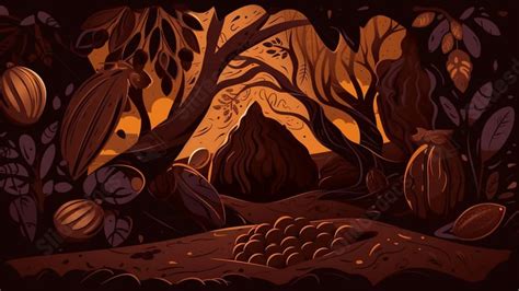 Cocoa Tree Brown Cartoon Powerpoint Background For Free Download Slidesdocs