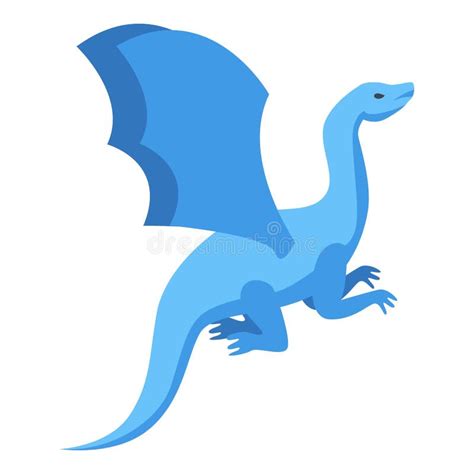 Blue Dragon Flying Spreading Its Wings Stock Illustration