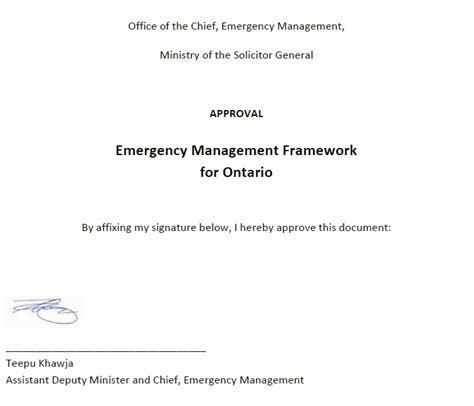 Archived Emergency Management Framework For Ontario Ontario Ca