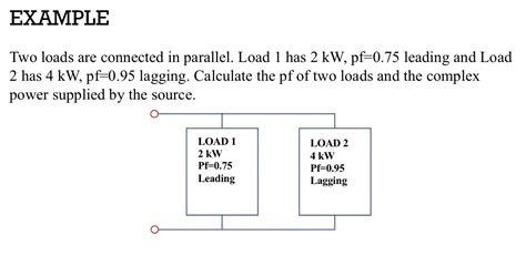 Solved Two Loads Are Connected In Parallel Load 1 Has 2kw Pf075