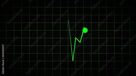 Cardiograph Monitor Showing Pulse Line With Animated Heartbeat Ekg 001