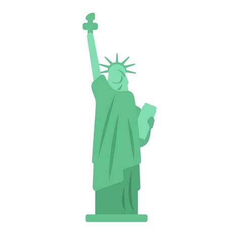 Ilustração Em Vetor Estilo Plano Estátua Da Liberdade Marco Famoso De