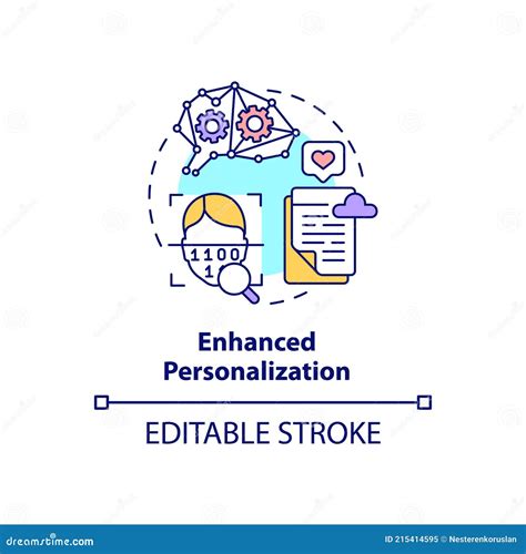 Enhanced Personalization Blue Concept Icon Cartoon Vector