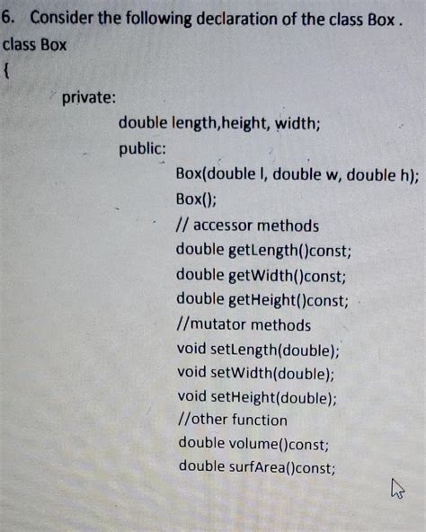 Solved A Implement The Constructor Using Parameter