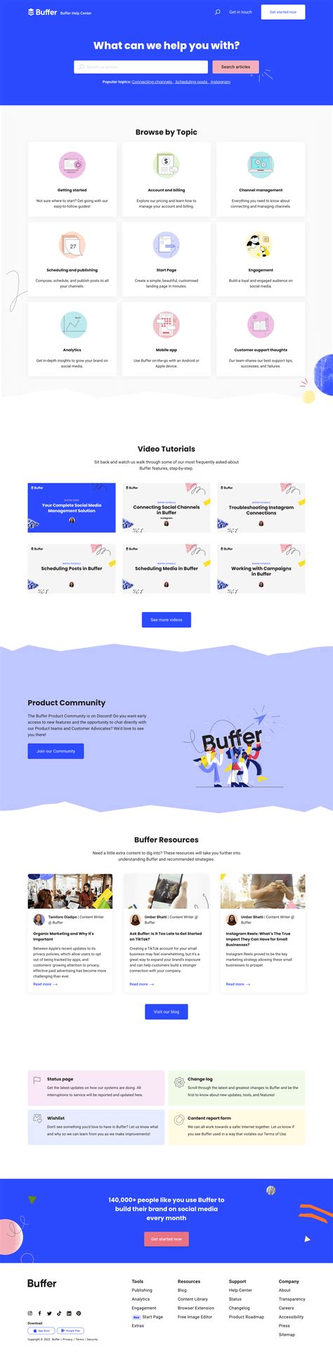 Buffer FAQ Page SaaS Landing Page