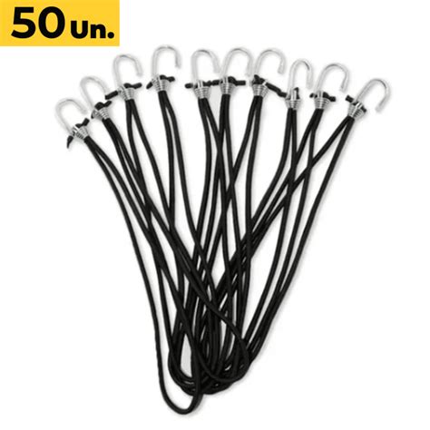 Kit 50 Cordas Elásticas Para Lona Rodocordas Preto