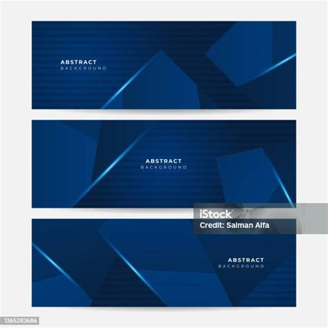 빛나는 점 보케 스타일과 파란색 배너 배경의 세트 현대 하이테크 디지털 기술 개념 추상적인 인터넷 통신 미래 과학 테크노 디자인 0명에 대한 스톡 벡터 아트 및 기타 이미지