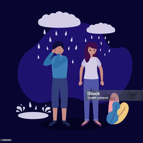 Orang Gangguan Mental Psikologis Depresi Ilustrasi Stok Unduh Gambar
